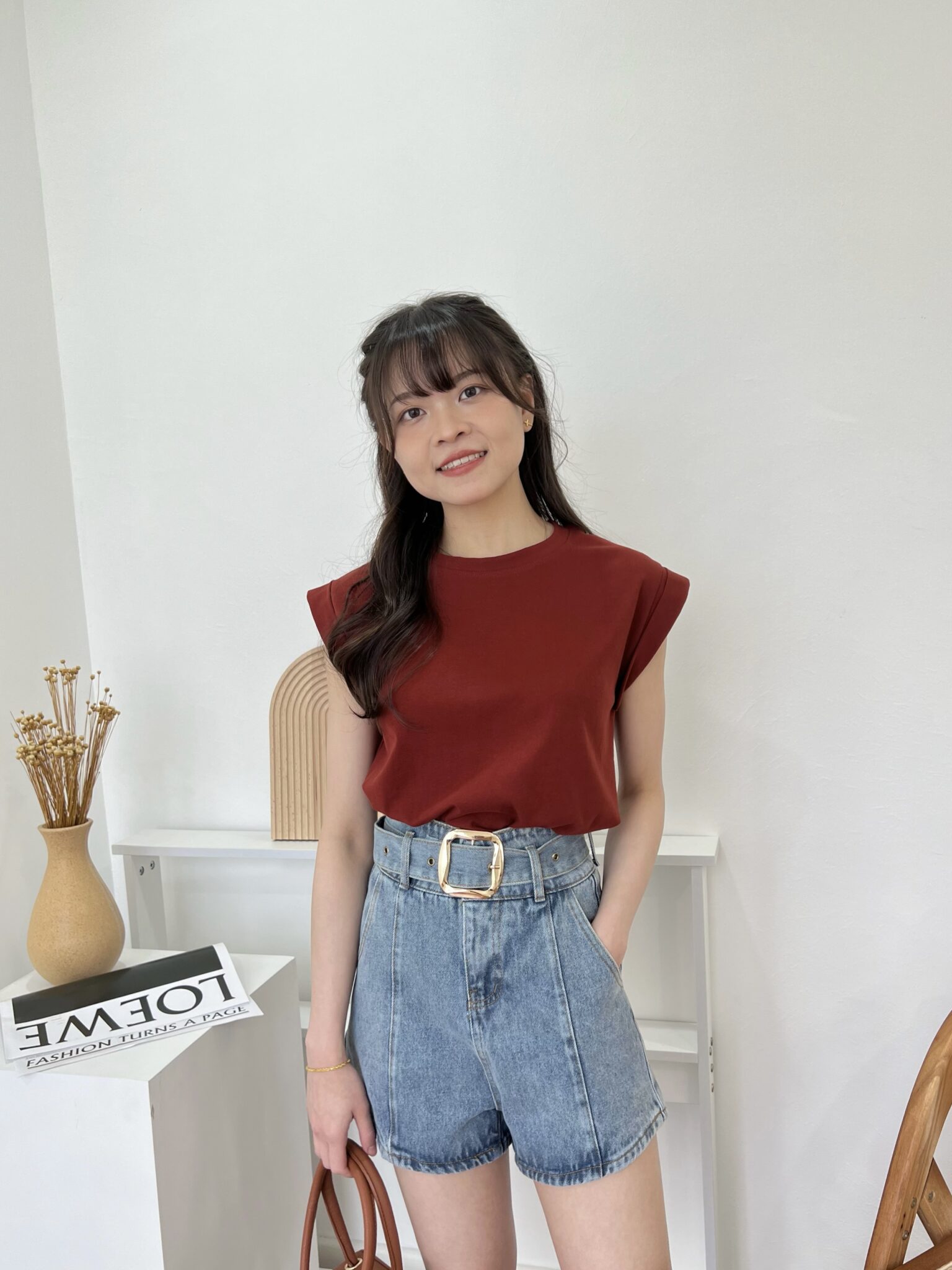 Fiora Top (Brick) - Beez Boutique