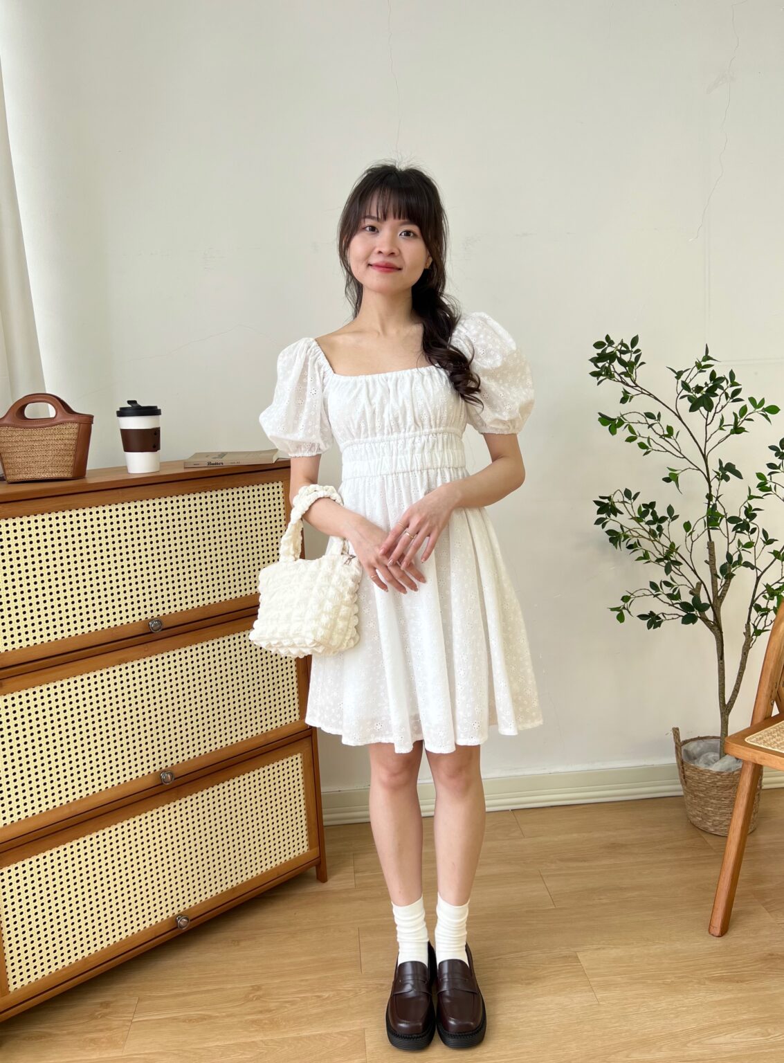 Fiya Dress (White) - Beez Boutique