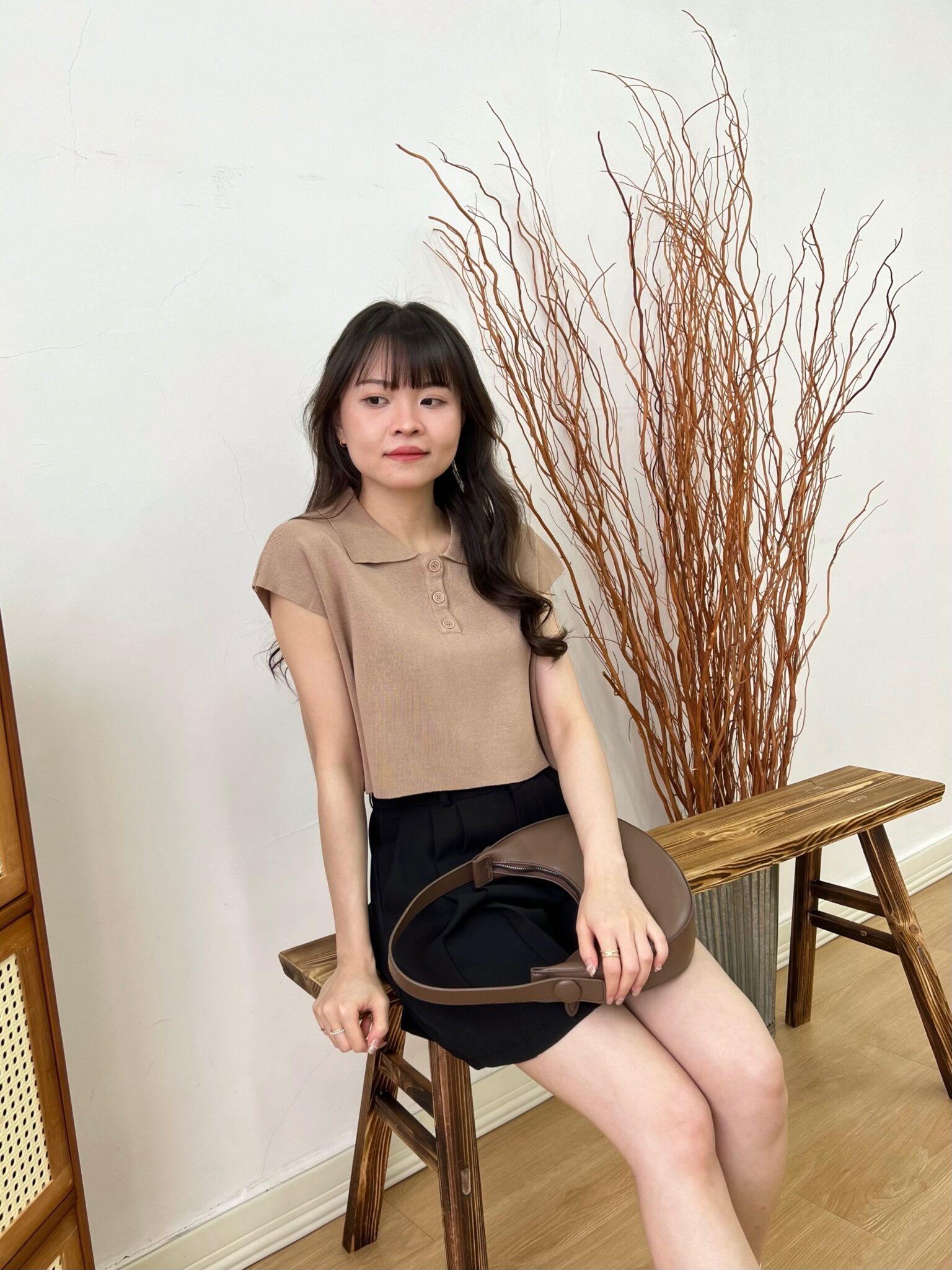 Gae Top (Brown) - Beez Boutique